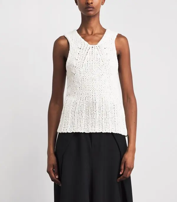 Khaite Cable-knit Cassie Top - White