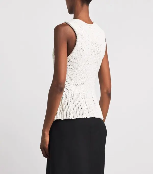 Khaite Cable-knit Cassie Top - White