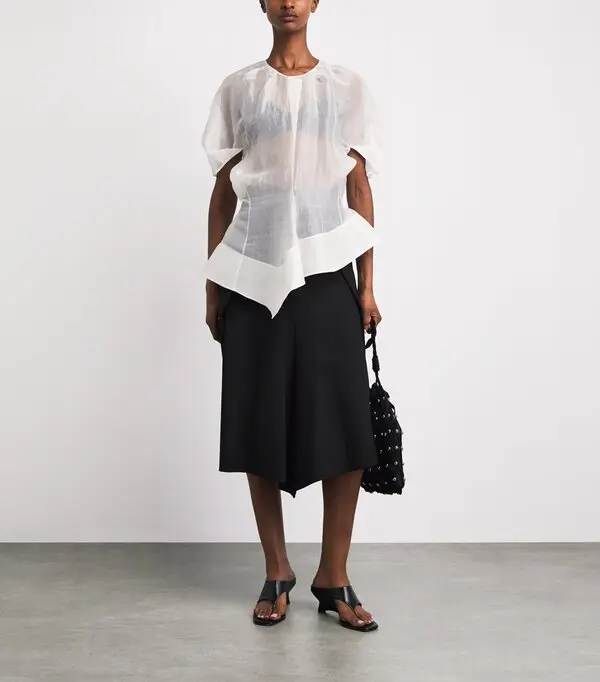 Khaite Silk Asymmetric Rumi Blouse - White