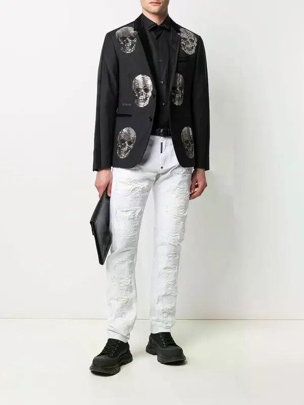 Philipp Plein Embellished Skull Blazer
