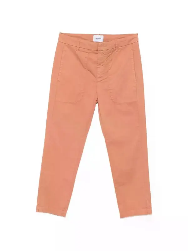 DONDUP Straight-leg Cotton Trousers With Logo Plaque