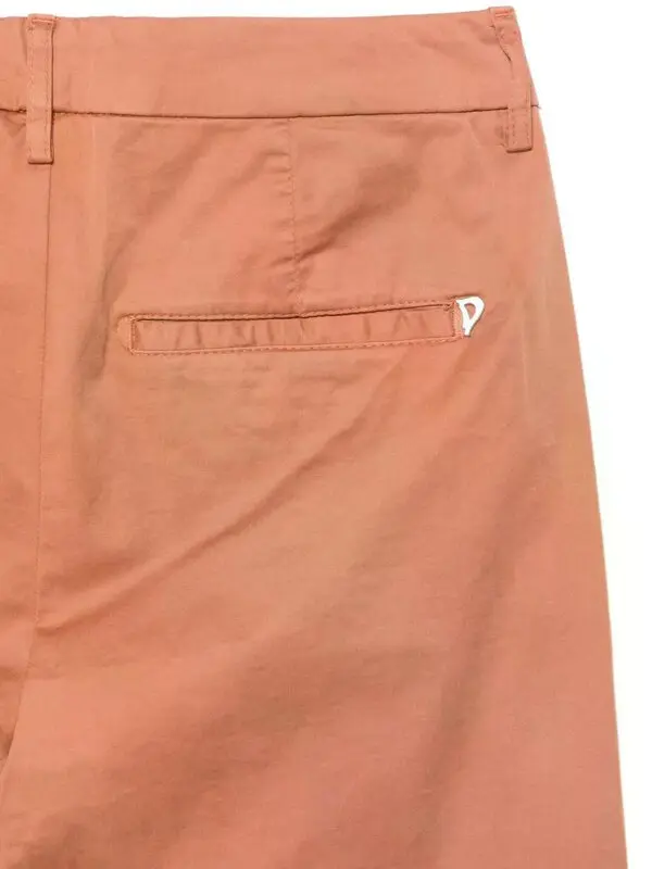DONDUP Straight-leg Cotton Trousers With Logo Plaque
