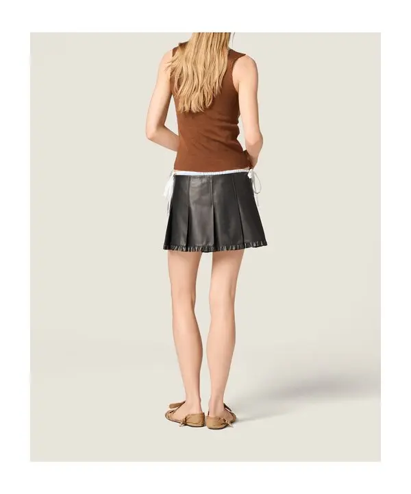Miu Miu Cashmere And Silk Sleeveless Top With Ruffle Detail
