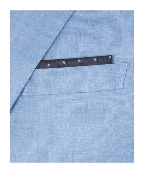 Brioni Navy And Sky Blue Silk Pocket Square