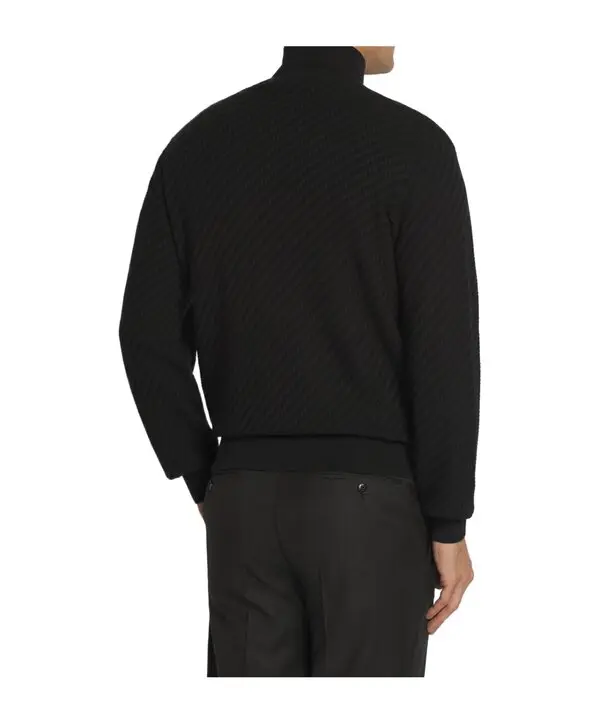 Brioni Cotton, Silk And Cashmere Trama Weave Full-zip Sweater