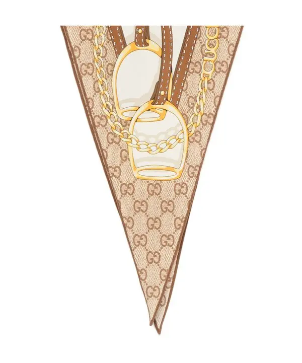 Gucci Gg Supreme Horsebit Printed Scarf-style Belt