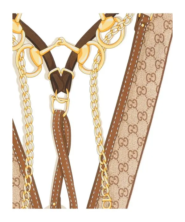 Gucci Gg Supreme Horsebit Printed Scarf-style Belt