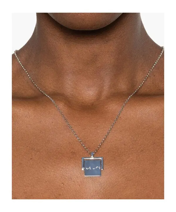 Gucci Square Logo Pendant Necklace