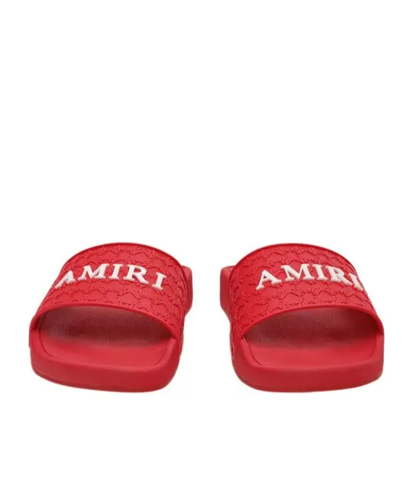Amiri Ma Quad Logo Detail Flip Flops - Red