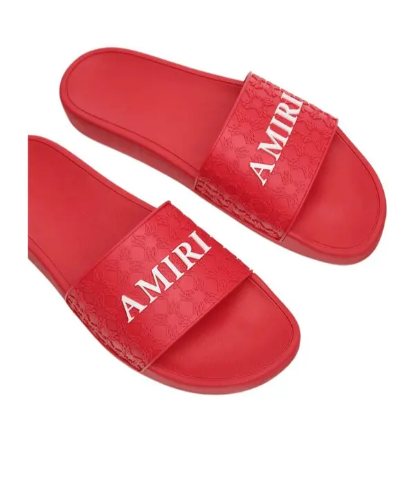 Amiri Ma Quad Logo Detail Flip Flops - Red