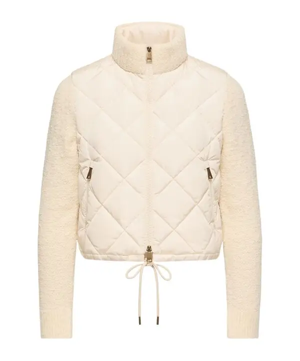 Moncler Quilted Cardigan With Zip-up Closure - White