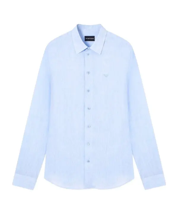 Emporio Armani Logo-detail Shirt - Light Blue