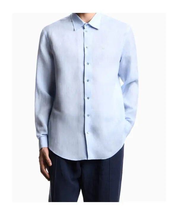 Emporio Armani Logo-detail Shirt - Light Blue