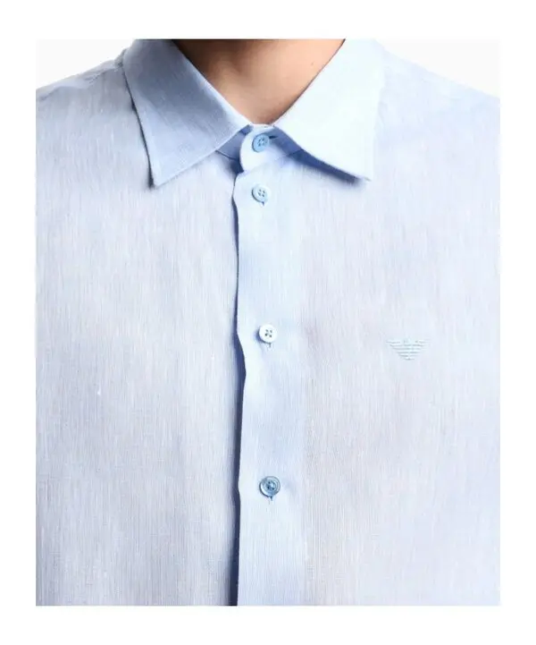 Emporio Armani Logo-detail Shirt - Light Blue
