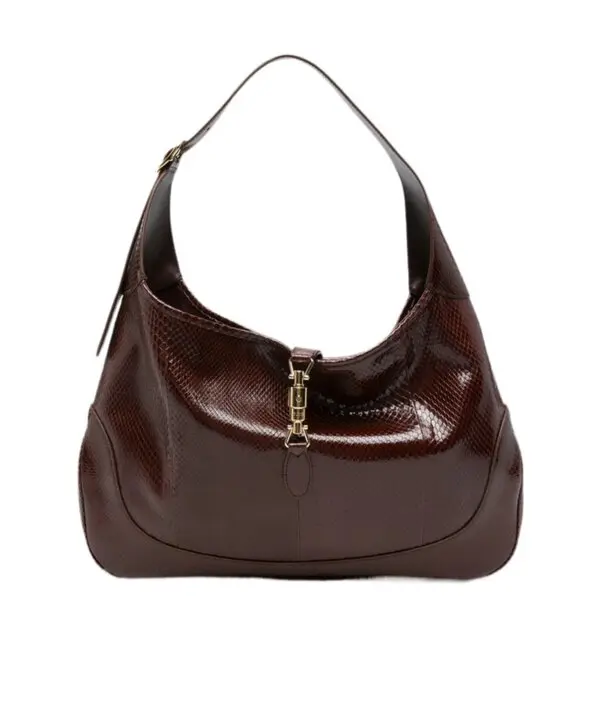 Gucci Single-shoulder Bag With Jackie Piston Clasp - Dark Brown