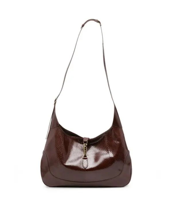 Gucci Single-shoulder Bag With Jackie Piston Clasp - Dark Brown