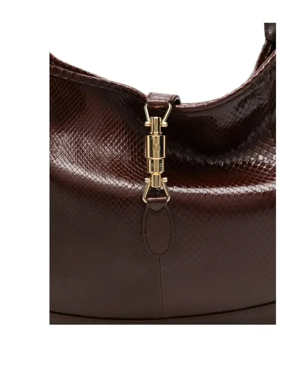 Gucci Single-shoulder Bag With Jackie Piston Clasp - Dark Brown