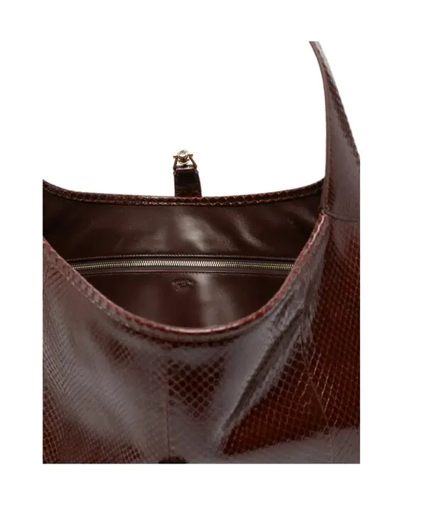 Gucci Single-shoulder Bag With Jackie Piston Clasp - Dark Brown
