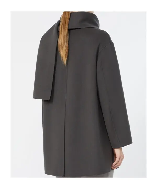 Max Mara Short Wool Coat With Scarf