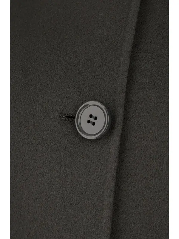 Max Mara Detailed Single Breasted Coat With Scarf - Dark Gray