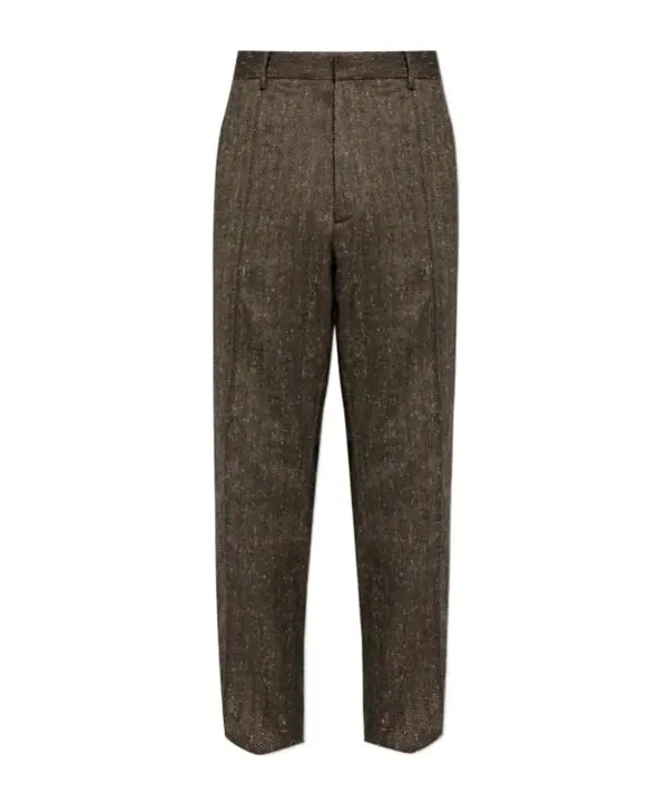 Dsquared2 Tweed Patterned Trousers With Belt Loops - Brown