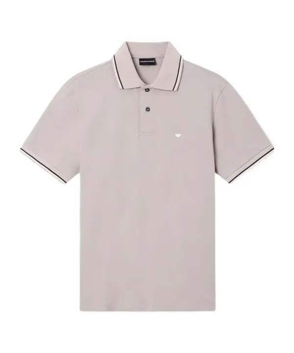 Emporio Armani Button Detailed Short-sleeved Polo Shirt - Grey