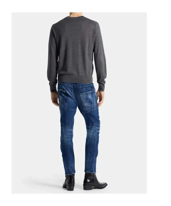 Dsquared2 Tapered Distressed Biker Jeans