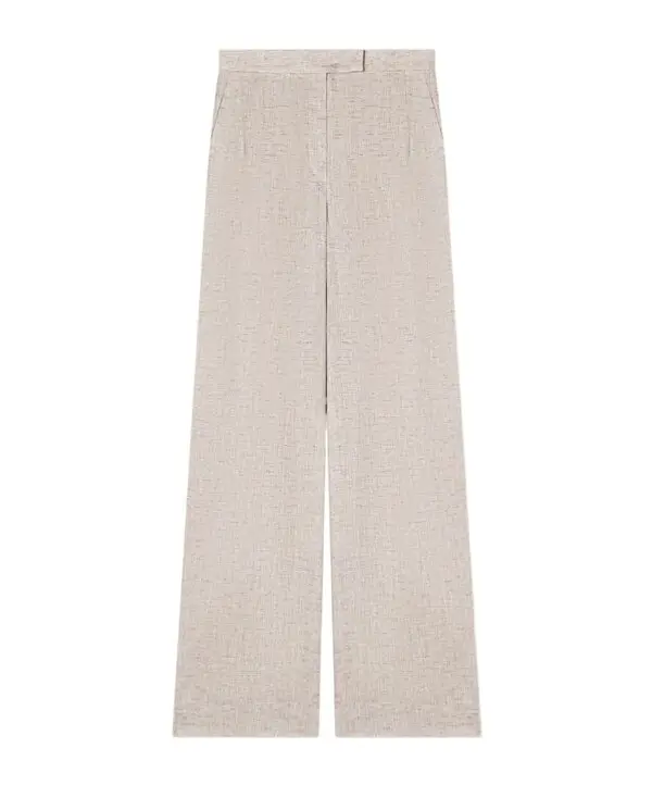 Emporio Armani High-waist Straight-leg Trousers - Light Brown