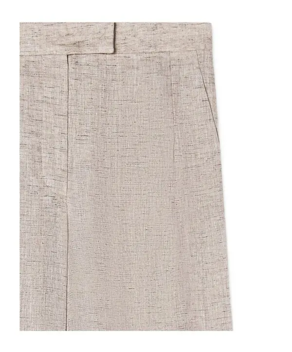Emporio Armani High-waist Tailored Chambray Trousers - Light Brown