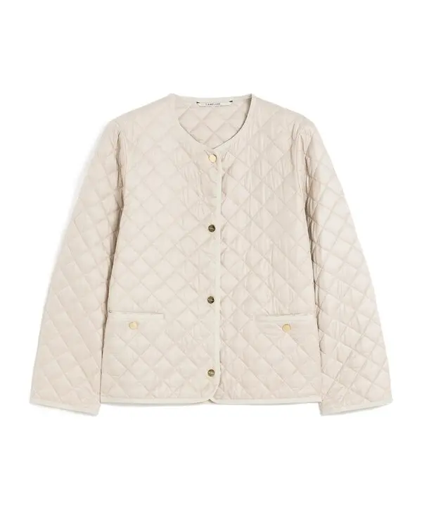 Max Mara Padded Water-repellent Canvas Round-neck Jacket Natural - Natural Color