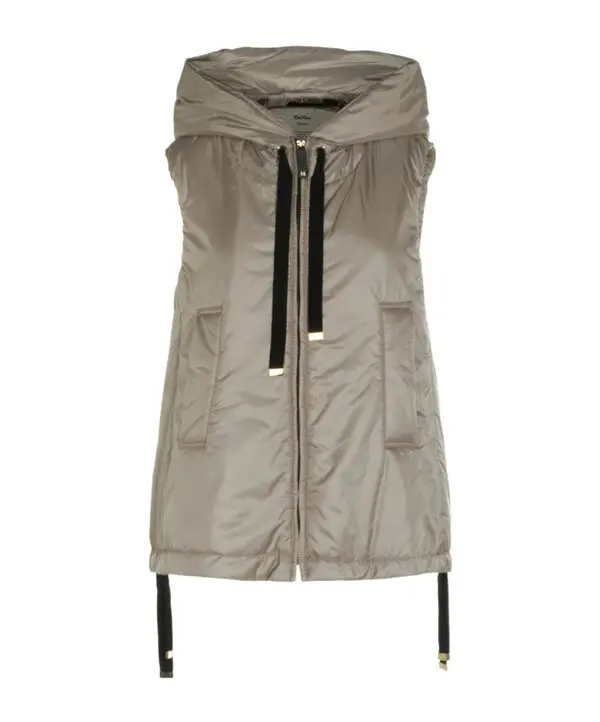 Max Mara Greengo Hooded Sleeveless Jacket - Beige