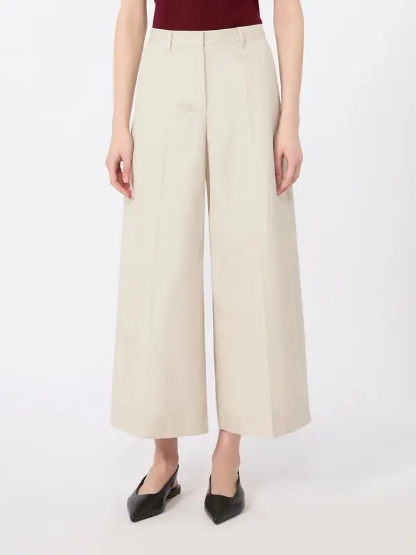 Max Mara Cotton Poplin Trousers - Beige