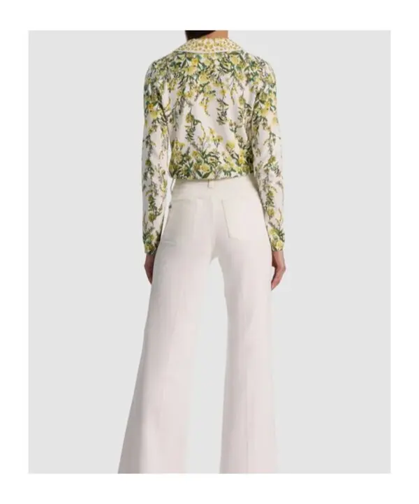 ALICEOLIVIA Printed Collar Cardigan