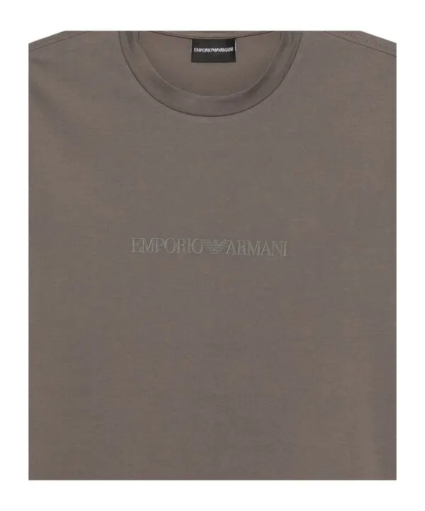 Emporio Armani Logo Embossed Crewneck T-shirt