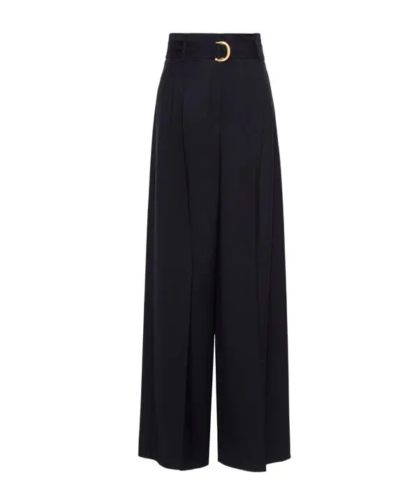 Max Mara Wide-leg Trousers - Navy