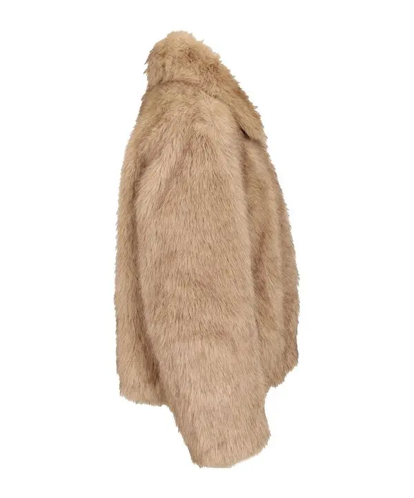 Max Mara Short Faux Fur Coat - Honey-colored