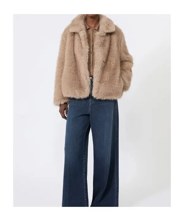 Max Mara Short Faux Fur Coat - Honey-colored