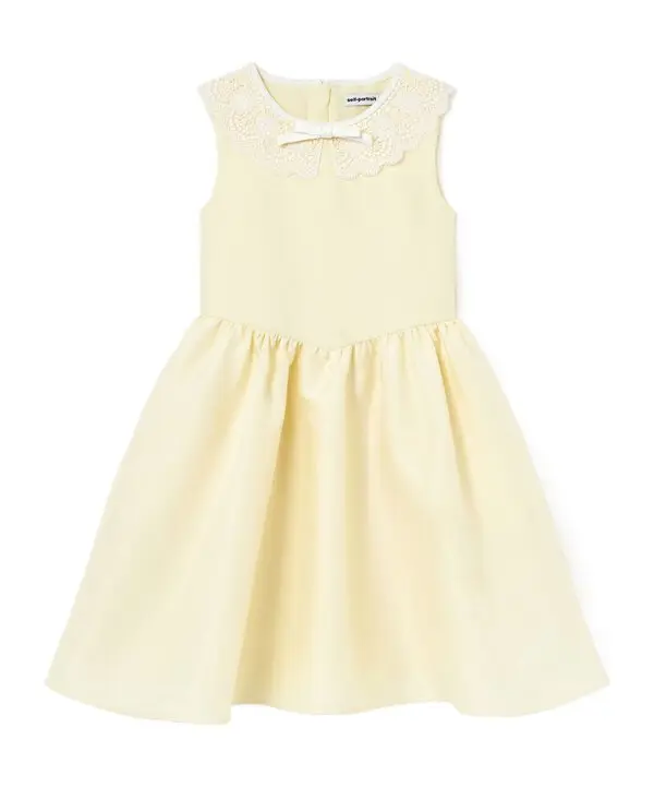 SELF-PORTRAIT Taffeta Lace Dress - Yellow