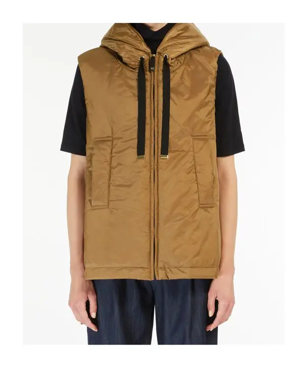 Max Mara Greengo Sleeveless Hooded Jacket - Caramel