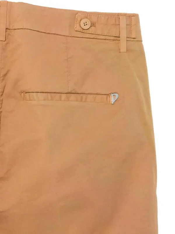 DONDUP Ariel Logo-plaque Cotton Trousers - Brown