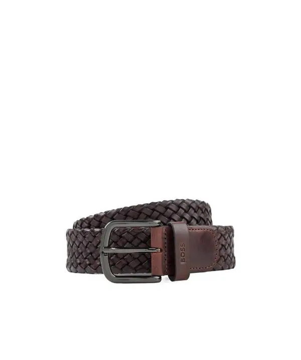 Hugo Boss Logo Debossed Woven Belt - Black