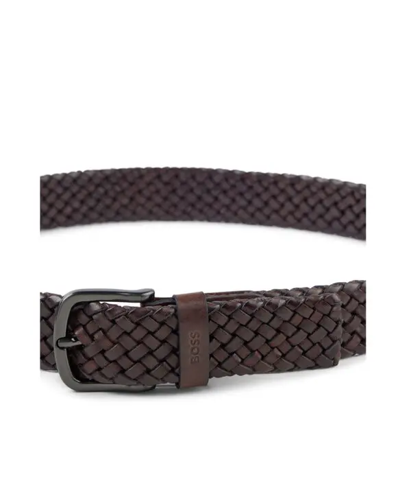Hugo Boss Woven Leather Belt With Debossed Logo