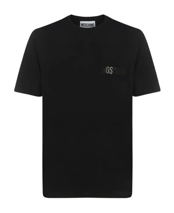 Moschino Logo Print Round-neck T-shirt - Black