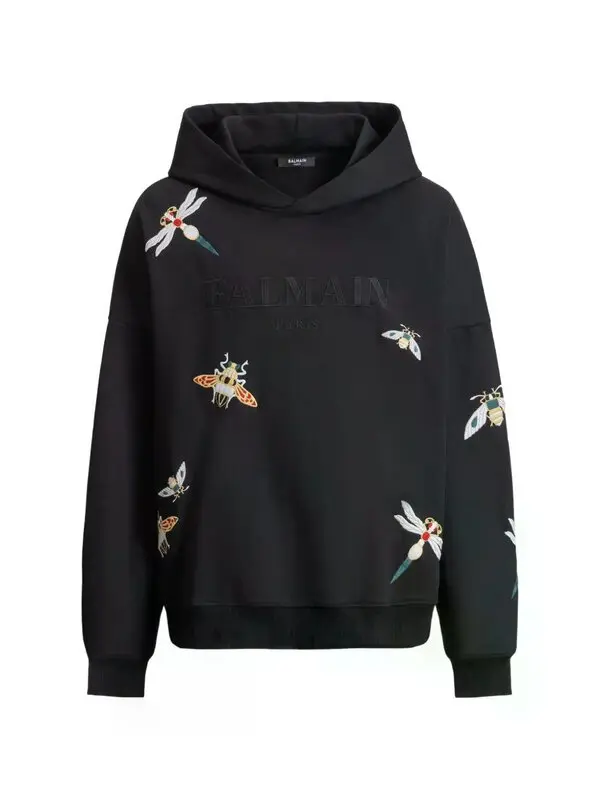 Balmain Embroidered Insect Hoodie