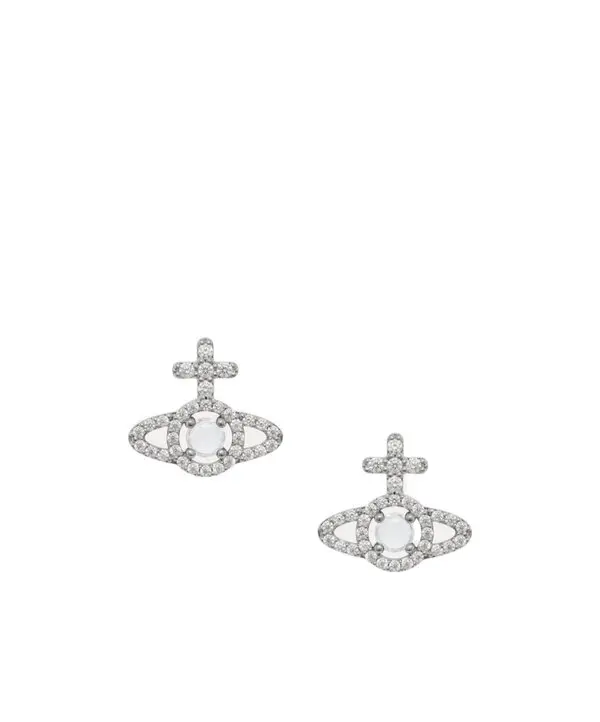 VIVIENNE WESTWOOD Crystal Orb Stud Earrings - Gray