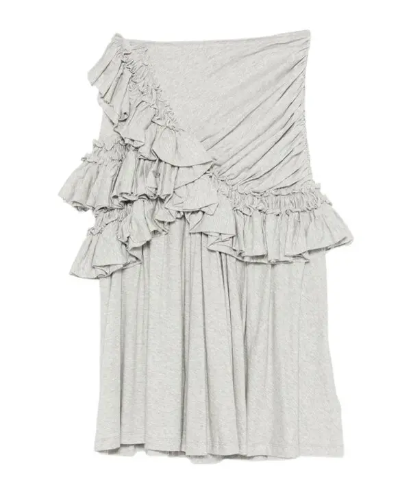Dries Van Noten Ruffled Midi Skirt - White