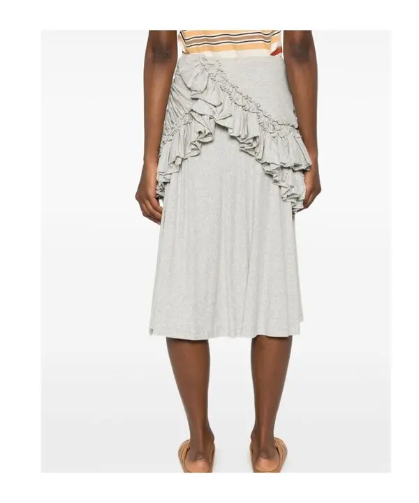 Dries Van Noten Ruffled Midi Skirt