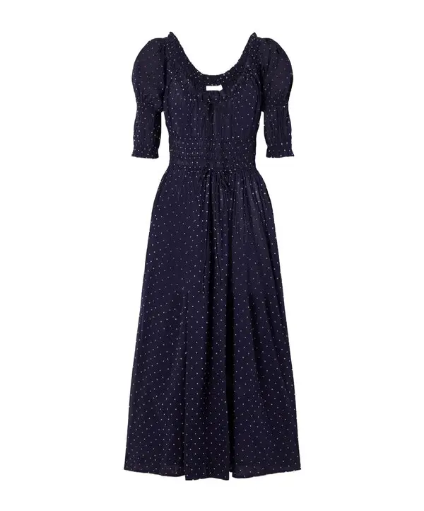DÔEN Cotton-voile Midi Dress - Black