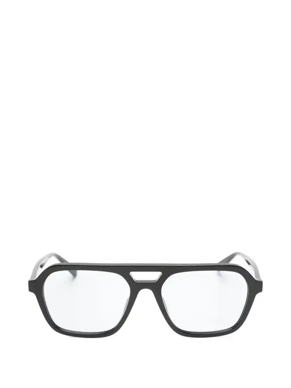 Saint Laurent Double-bridge Pilot-frame Sunglasses - Black