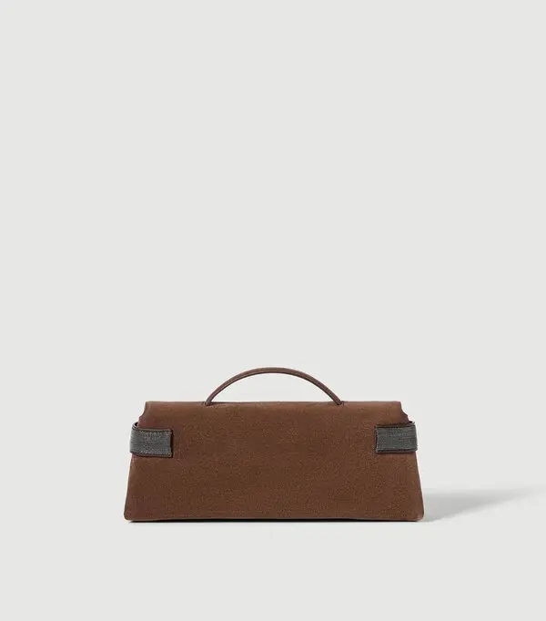 Brunello Cucinelli Suede Flap Top-handle Bag - Brown